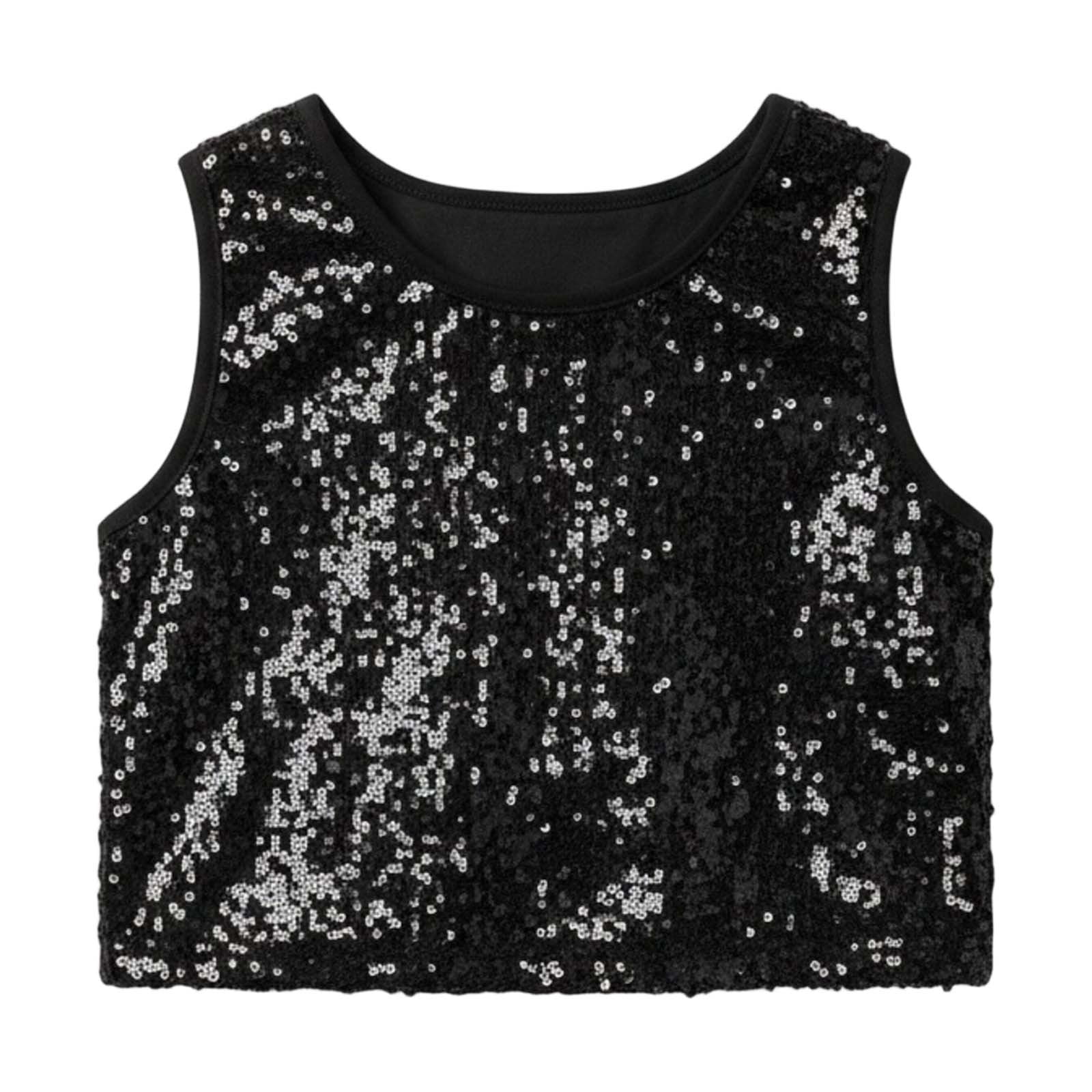 Arlun Kids Girls Boys Glitter Sequin Crop Tank Tops Sparkle Glitter ...