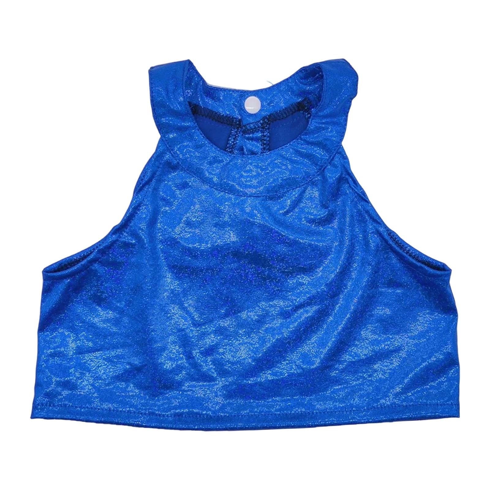 Arlun Kids Performance Sleeveless Crop Tops with Reflective Print Round ...