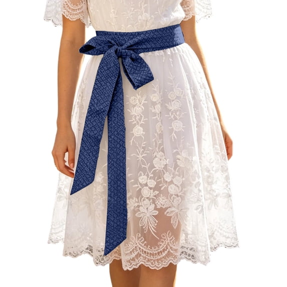 Arlun Lace Midi Skirts for Women Flower Embroidery High Waist Knee ...