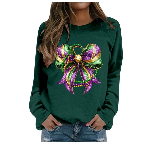 Arlun Mardi Gras Festival Crewneck Sweatshirts for Women Fashion ...