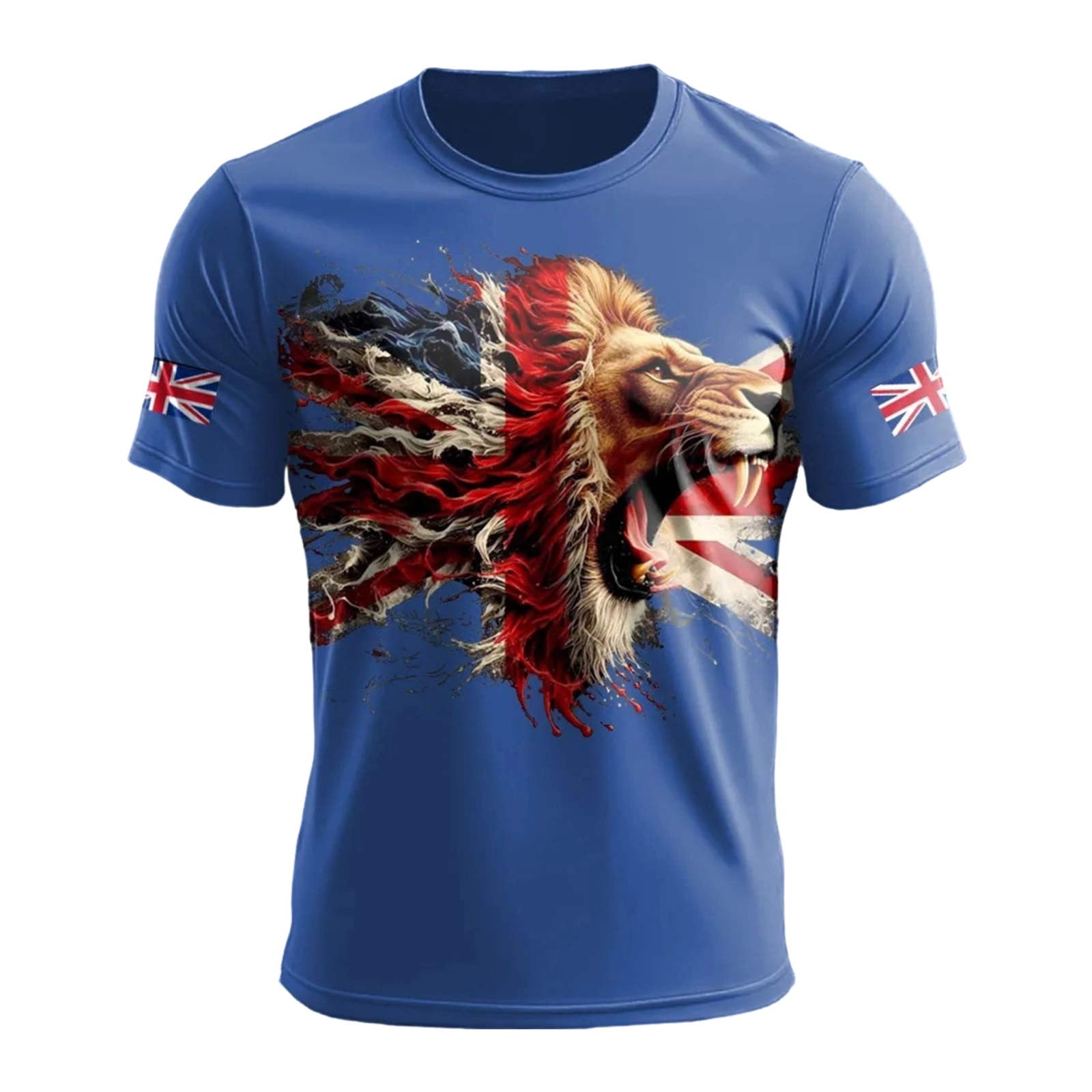 Arlun Men's British Flag Printed Short Sleeve T-Shirts Summer ...