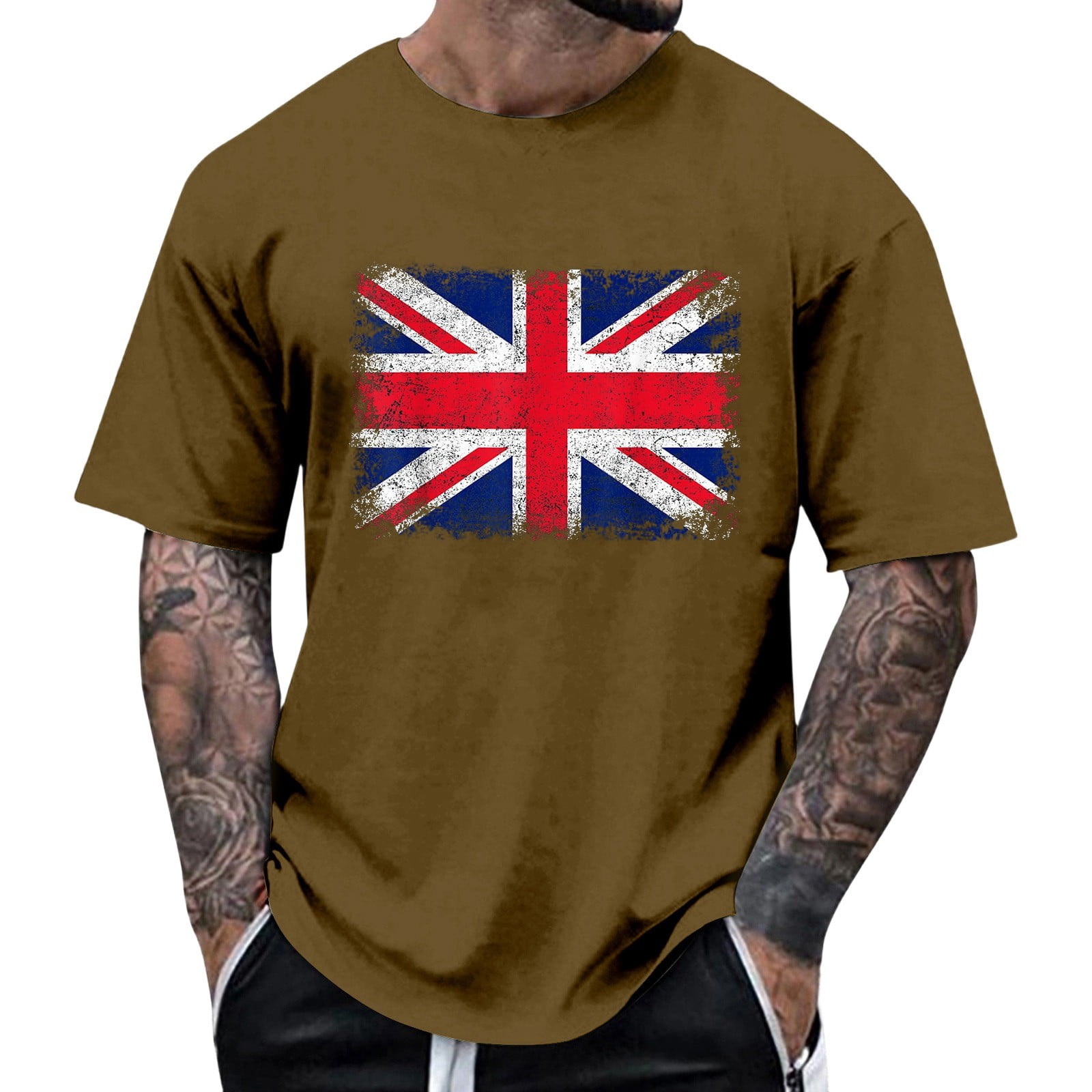 Arlun Mens Oversized T Shirts 2026 Summer Casual Fashion British Flag ...