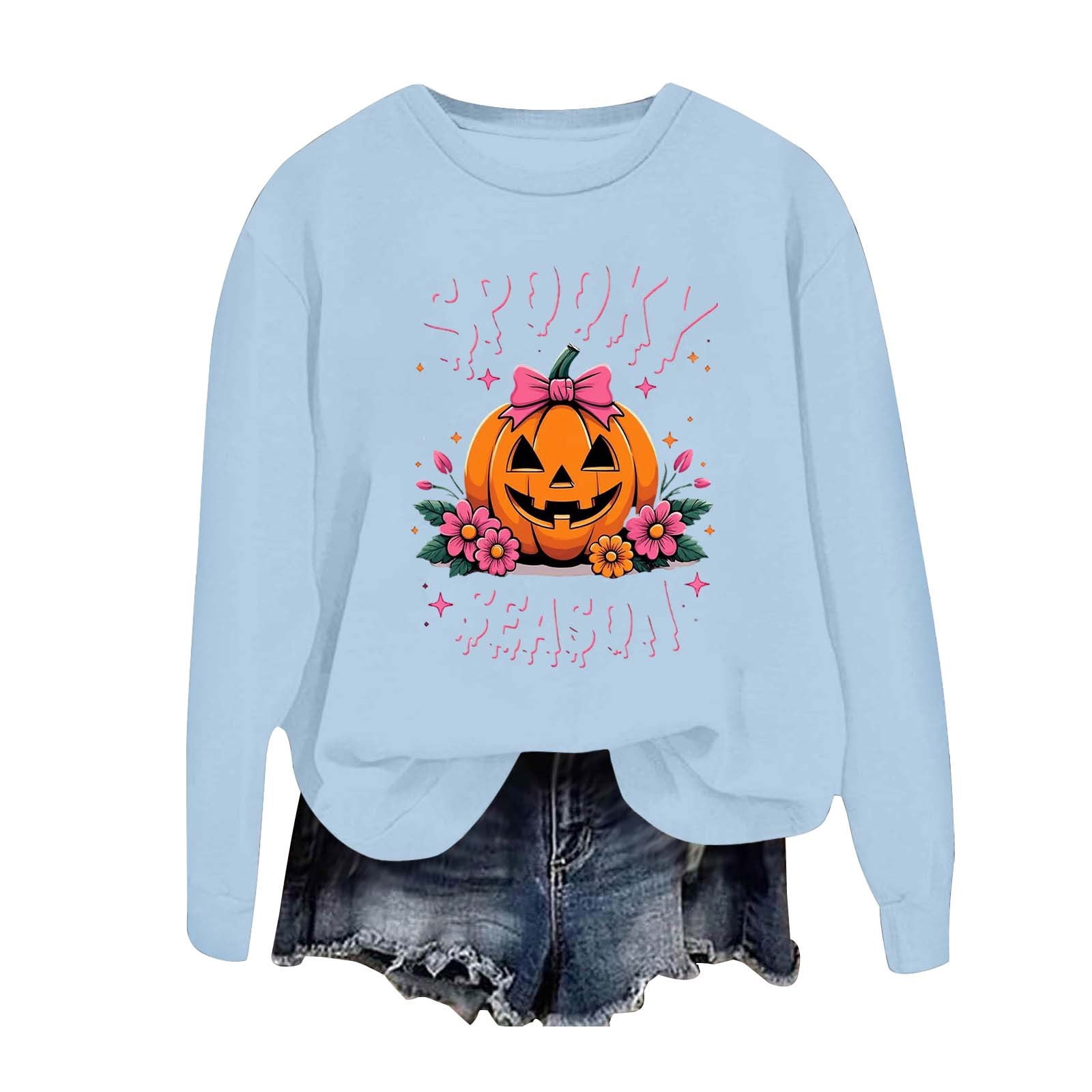 Arlun,Plus Size Halloween Sweatshirts Women's Cute Funny Horror Ghost ...