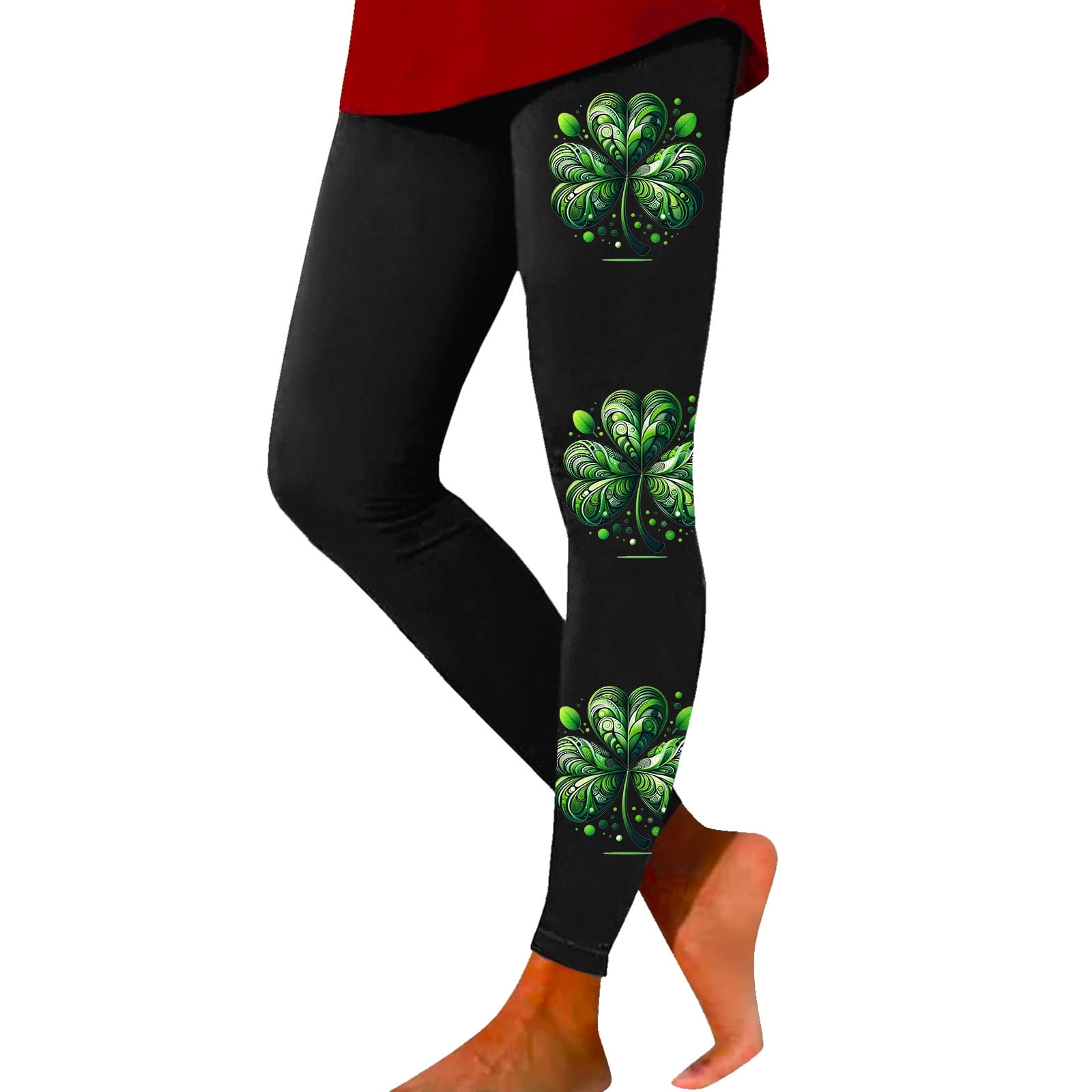 Arlun St. Patrick's Day Leggings for Women Shamrock Print High Waisted ...