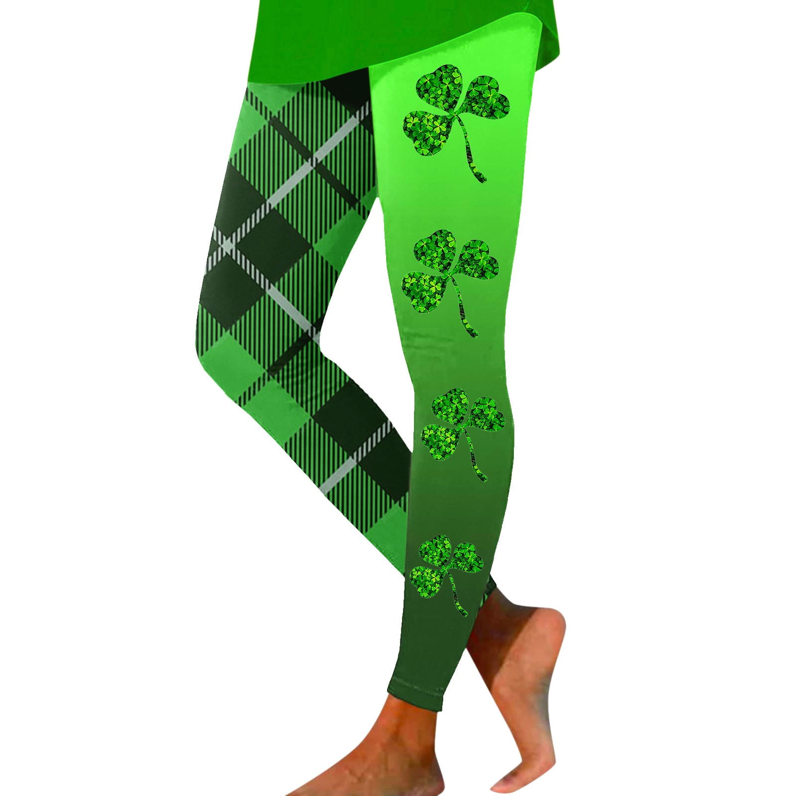 Arlun St. Patrick's Day Leggings for Women Trendy Checkered and ...