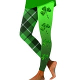 Arlun St. Patrick's Day Leggings for Women Trendy Checkered and ...