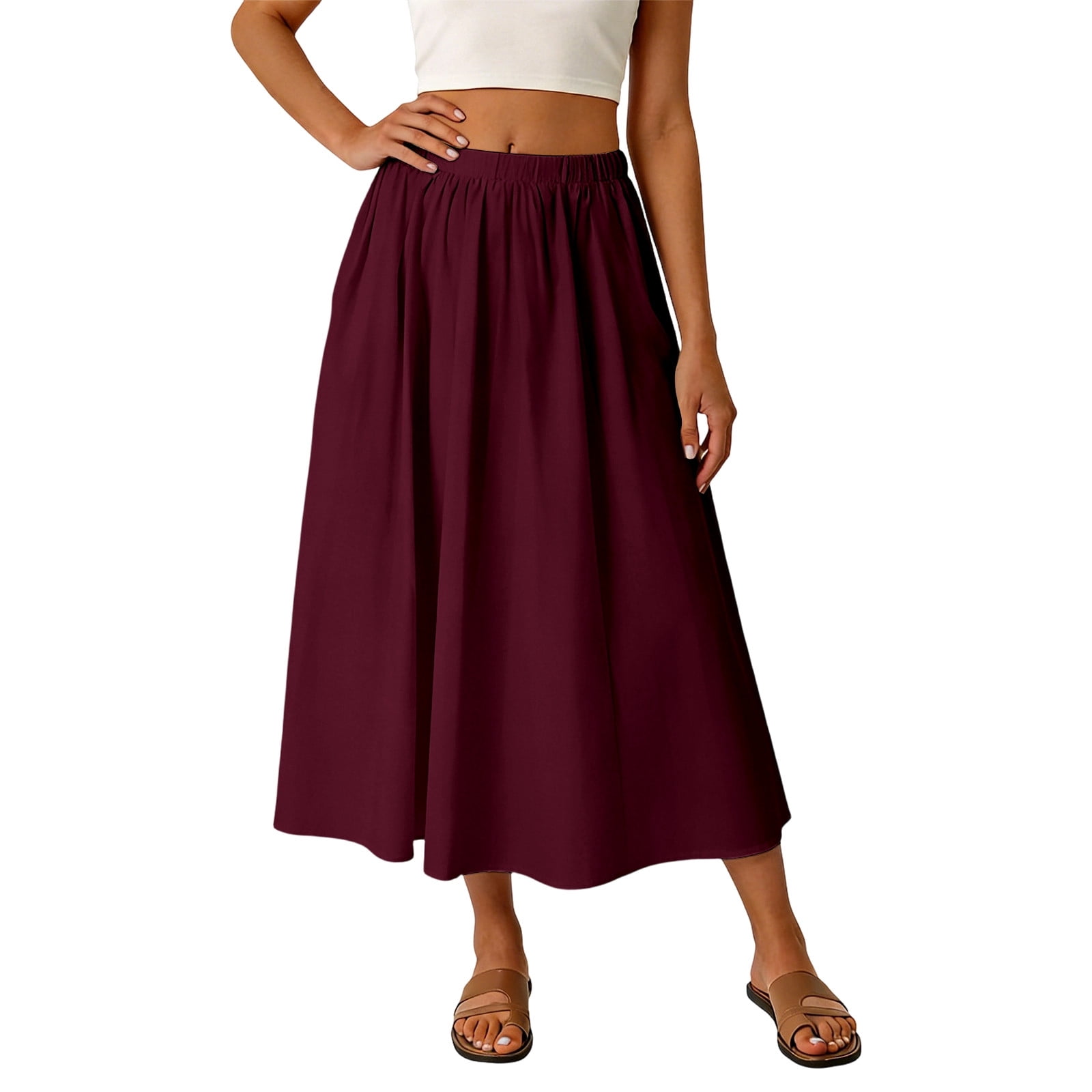 Arlun Summer Beach Vacation Midi Skirts for Women 2026 Trendy Holiday ...
