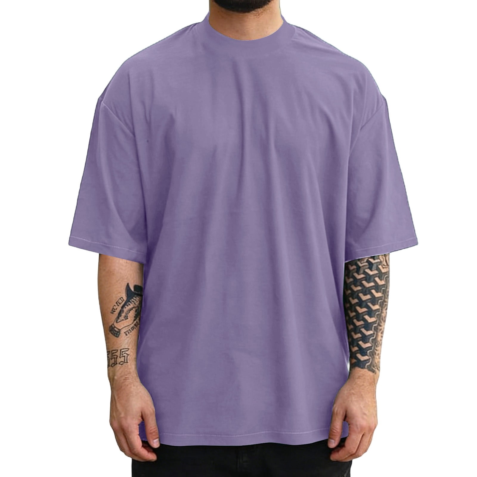 Arlun Summer Solid Color Big and Tall T-Shirts for Man Oversized ...