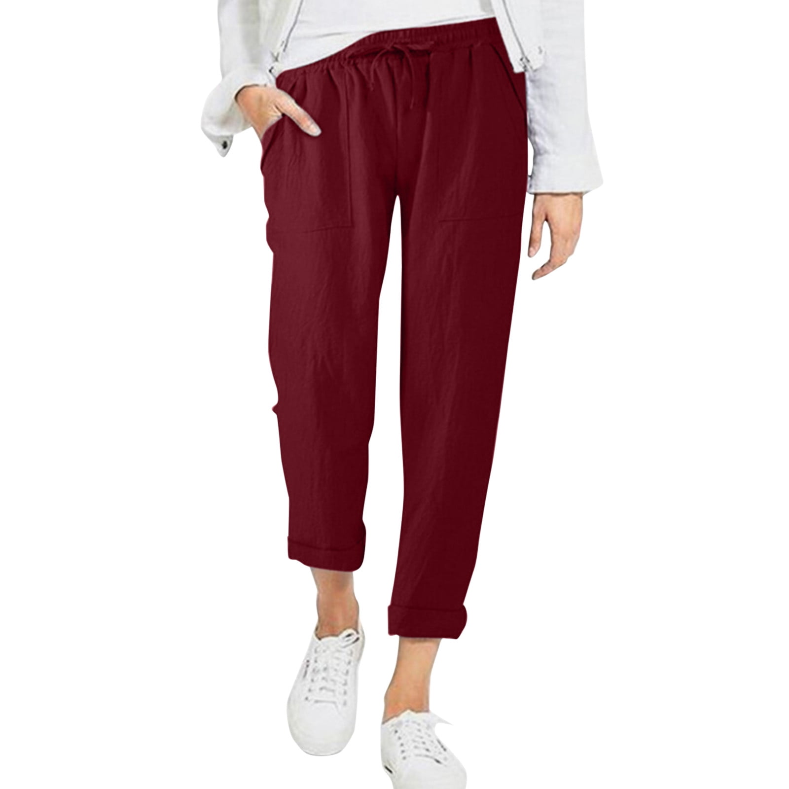 Arlun,Trendy Harem Pants Oversized Plain Elastic Waisted Drawstring ...