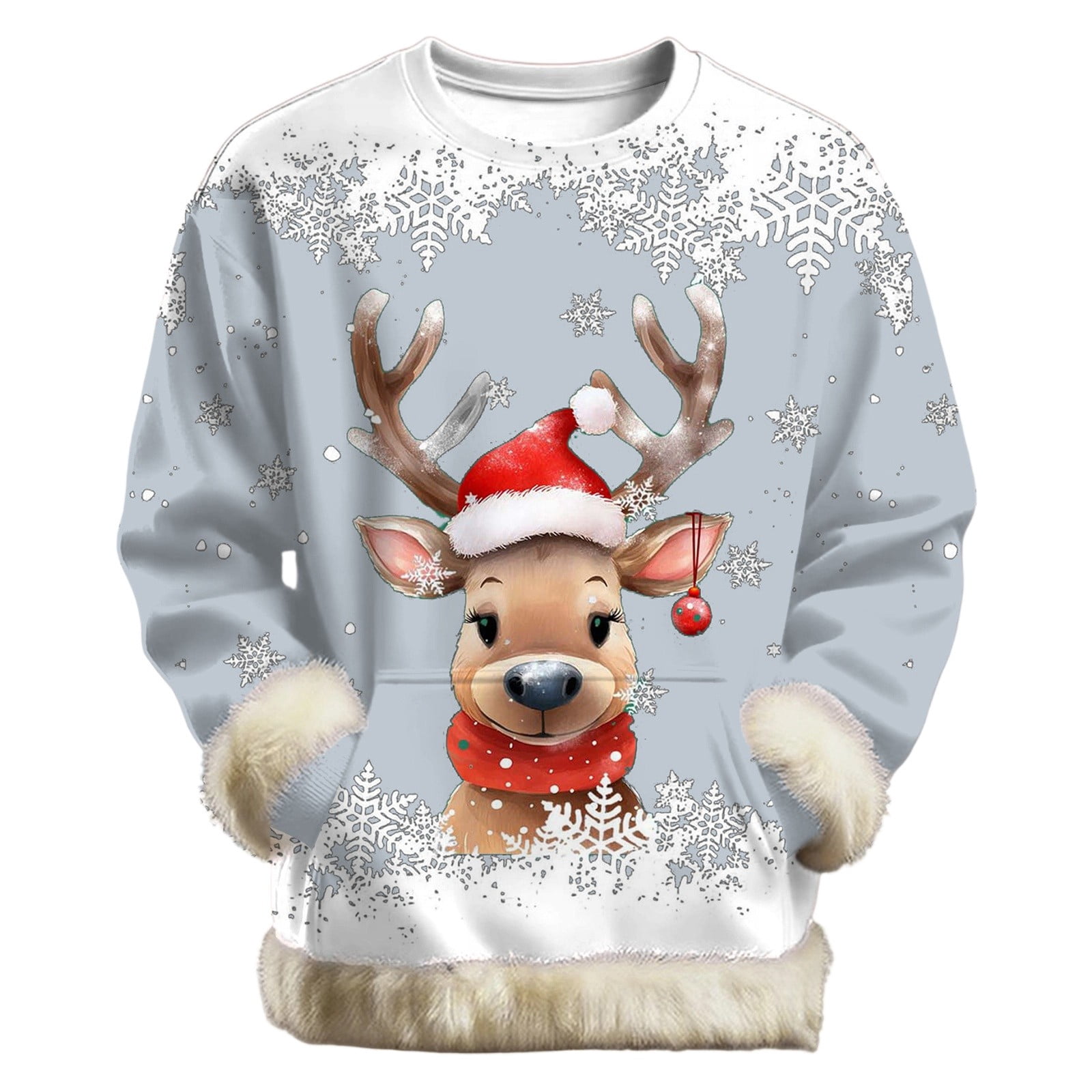 Arlun Ugly Christmas Sweatshirts for Women Funny Snowman Reindeer Wine ...