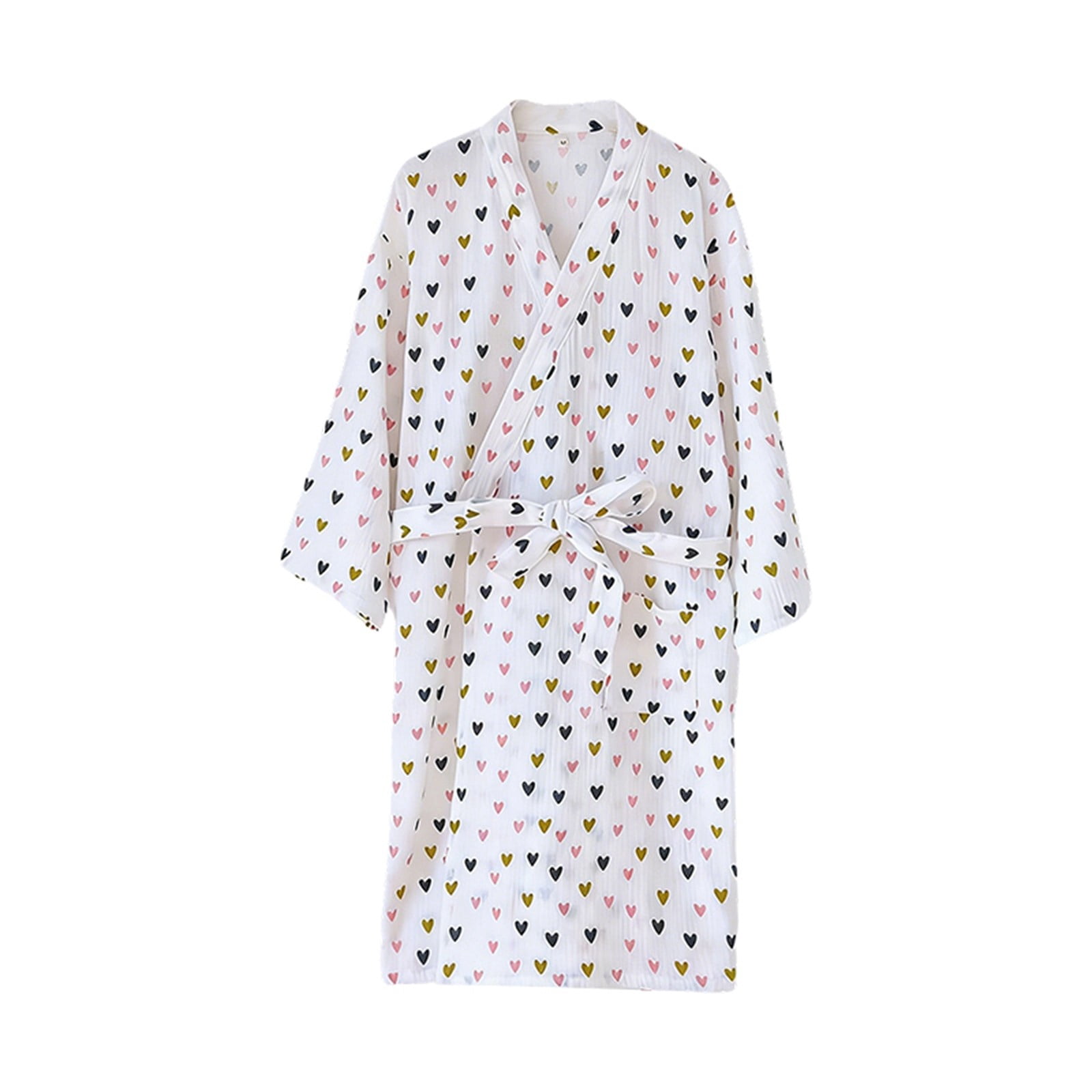 Arlun Valentine's Day Heart Print Cotton Robes for Women Loose Fit ...