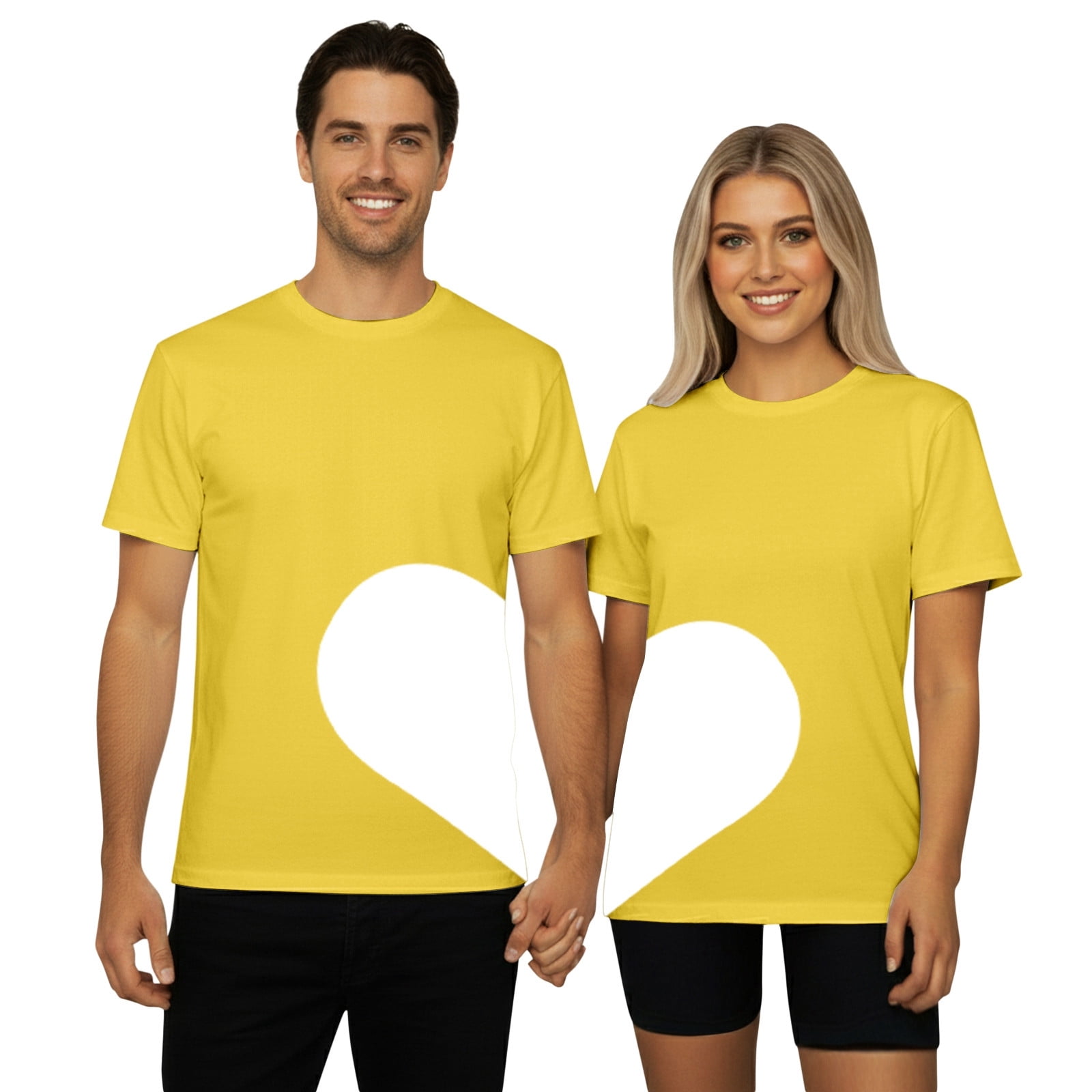 Arlun Valentine's Day Matching Couple T-Shirts Half a Heart Graphic ...