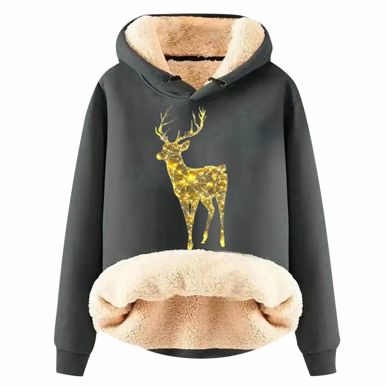 Arlun Winter Fleece Sherpa Line Hoodies for Women Trendy Christmas ...