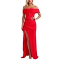 Arlun Women's Elegant off Shoulder High Split Bodycon Evening Wedding ...