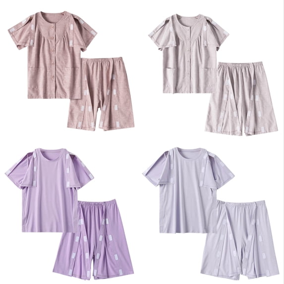 Arlun Women's Summer Scrub Patient 2 Piece Outfits Button down Round ...