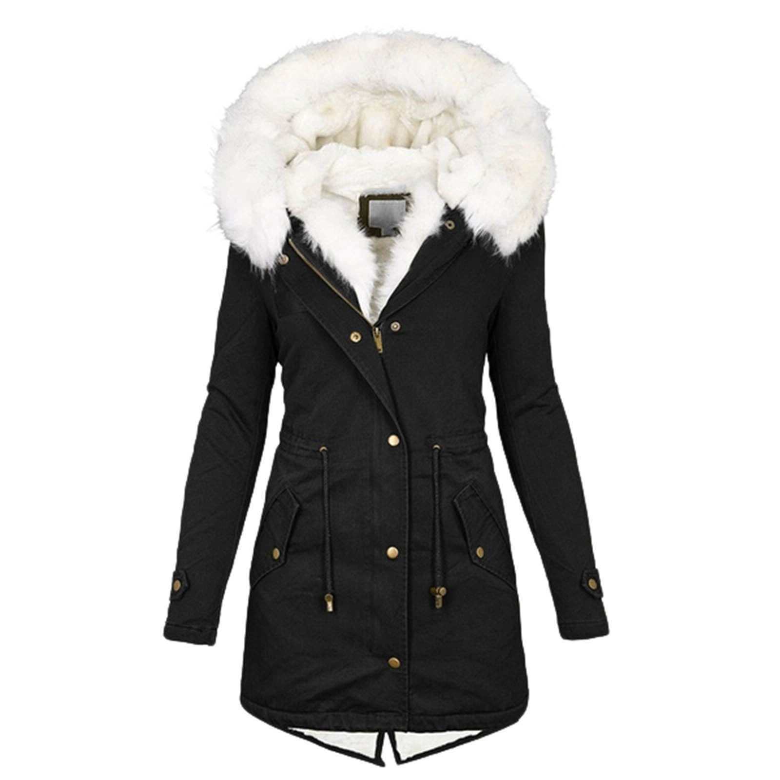 Arlun Women's Warm Winter Coats Full Zipper Lined Military Jackets ...