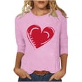 Arlun Womens 3/4 Sleeve Crewneck Valentine's Day T Shirts Love Heart ...