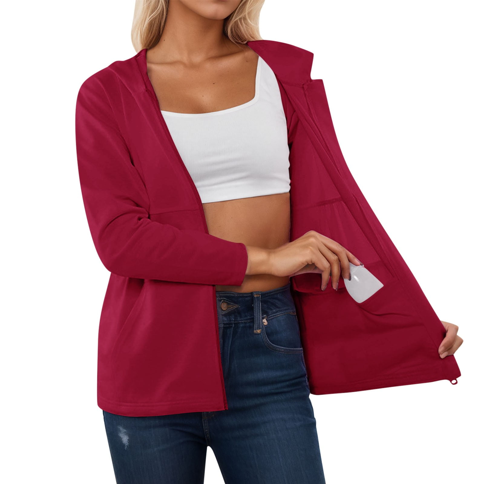 Arlun Womens Long Sleeve Zip up Jackets Long Sleeve Lightweight Thin ...