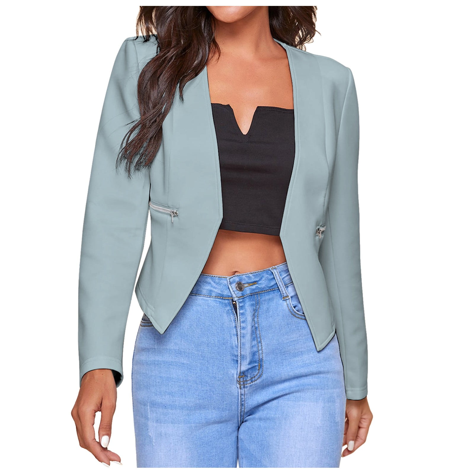 Arlun Womens Open Front Work Blazer Long Sleeve Lightweight Comfy ...