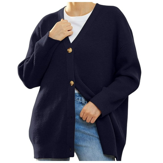 Arlun Womens Oversized Cardigan Sweaters Trendy V-Neck Knit Button down ...