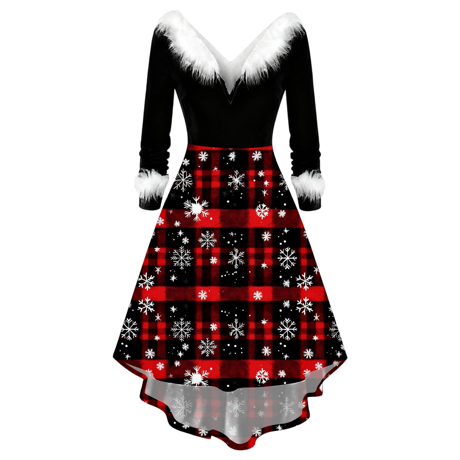 Arlun Womens Plus Size Christmas Cocktail Party Dresses Long Sleeve ...