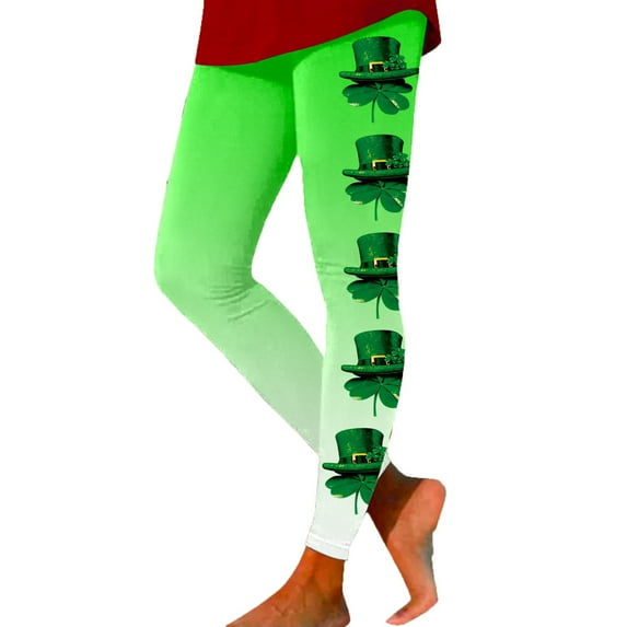 Arlun Womens St. Patrick's Day Leggings Funny Top Hat Patterned Prints ...