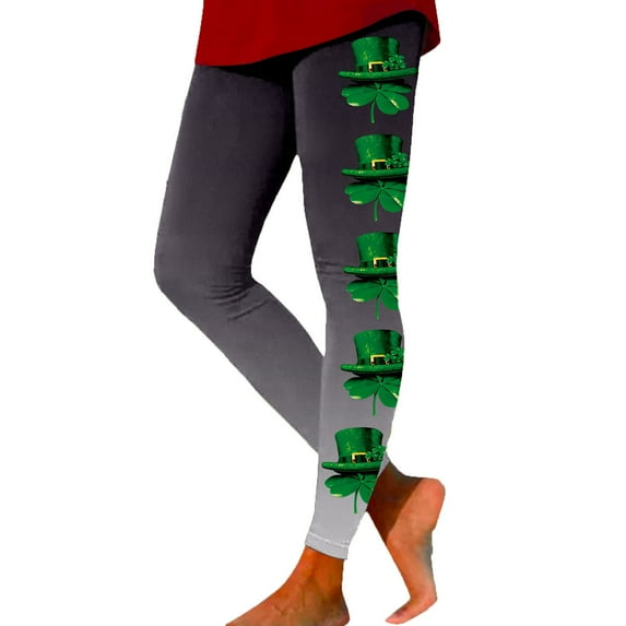 Arlun Womens St. Patrick's Day Leggings Funny Top Hat Patterned Prints ...