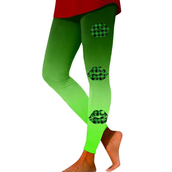 Arlun Womens St. Patrick's Day Party Casual Leggings Trendy Checkered ...