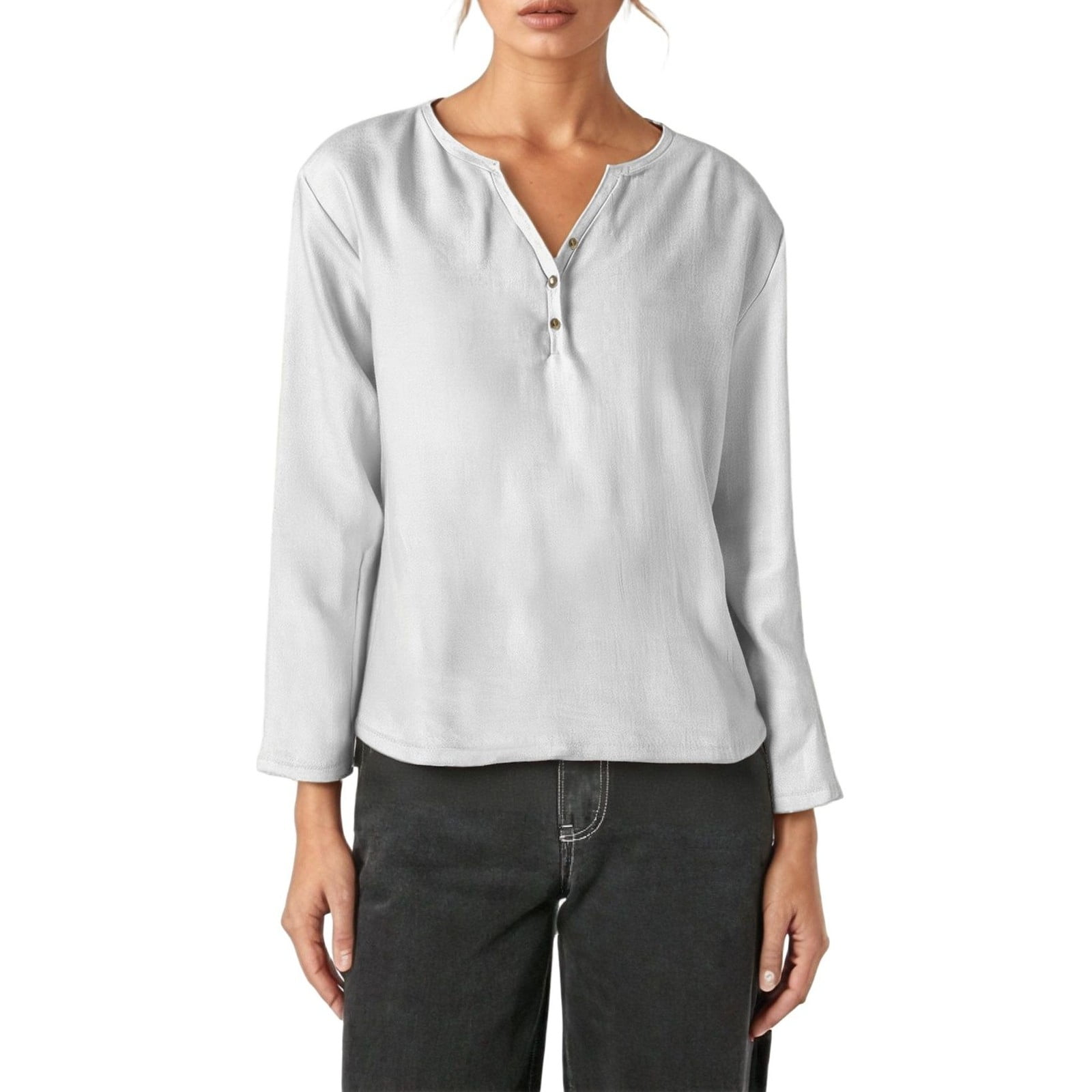 Arlun,Womens Tshirts Oversized Button up V Neck Pullover Tops Casual ...