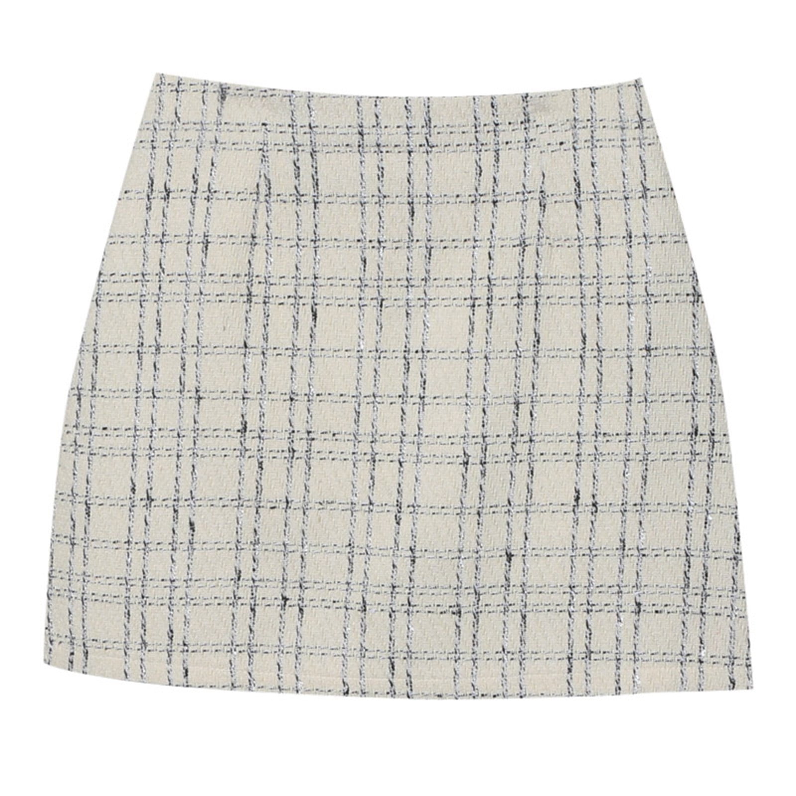 Arlun Womens Tweed and Polyester Mini Skirts Elegant Plaid Button A ...