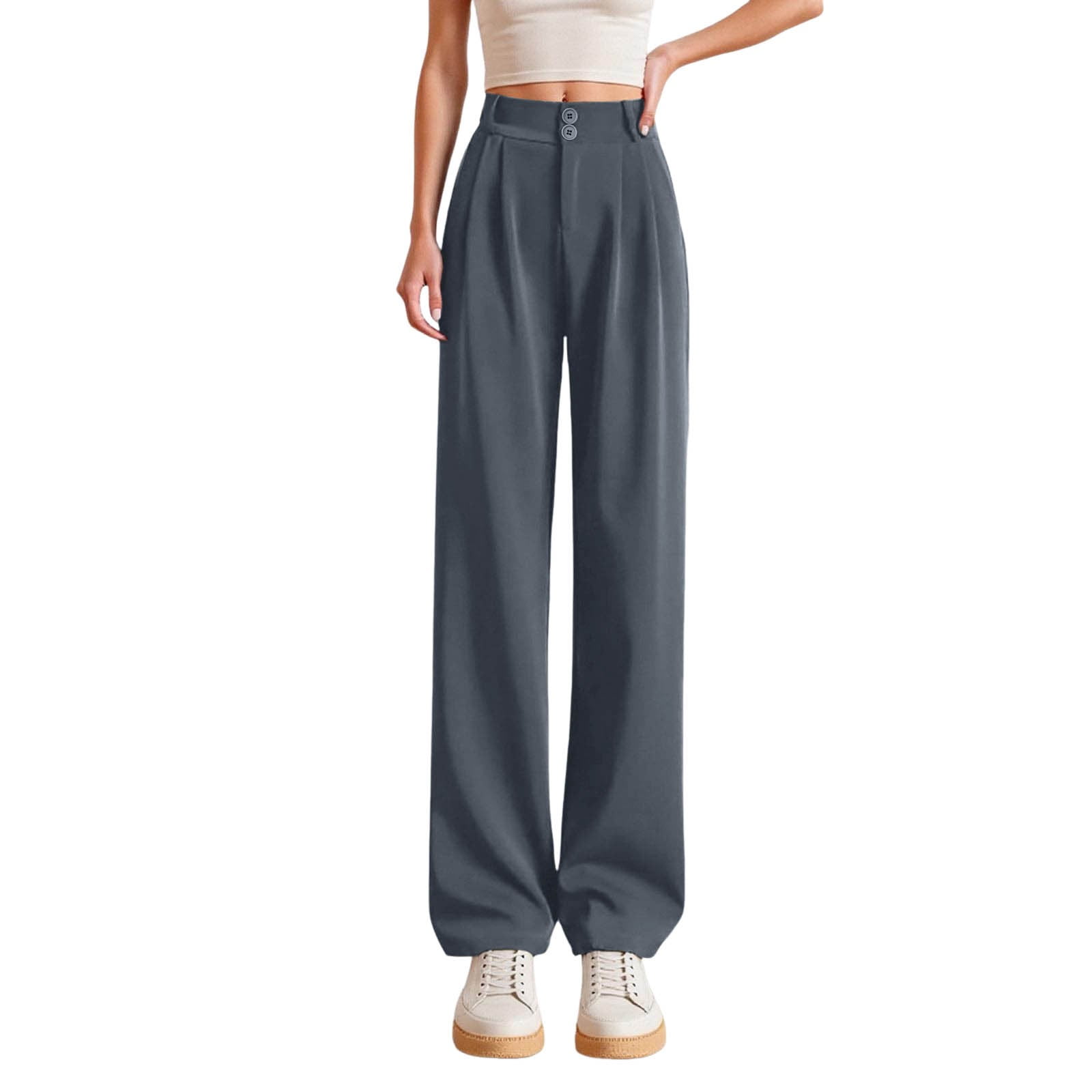 Arlun,Womens Wide Leg Straight Dressy Pants 2025 High Waisted Double ...