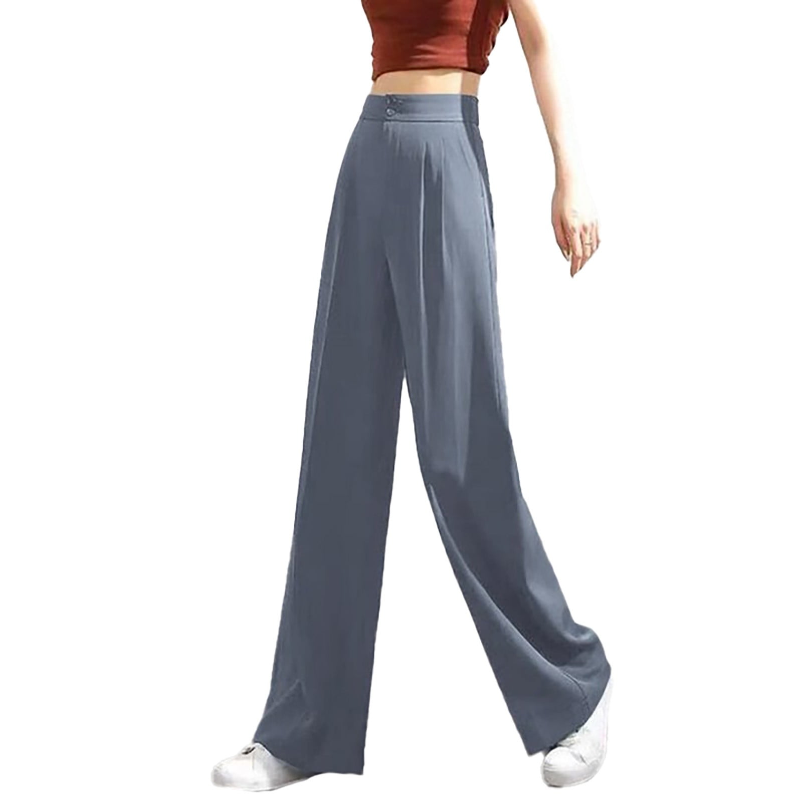 Arlun,Womens Wide Leg Thin Oversized Work Pants High Waisted Solid ...