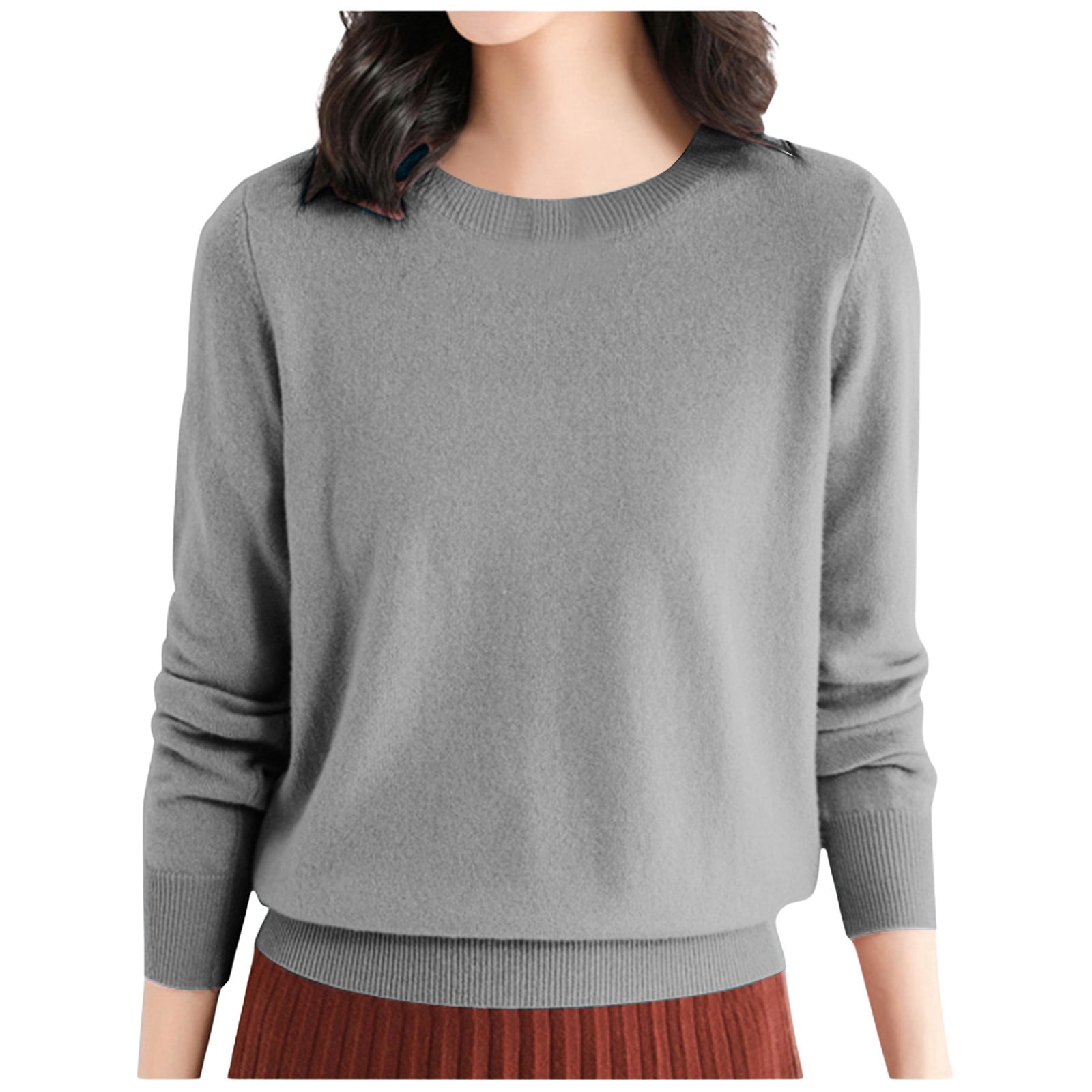 Arlun Wool Sweaters for Women Solid Color Base Layer Warm Pullovers ...