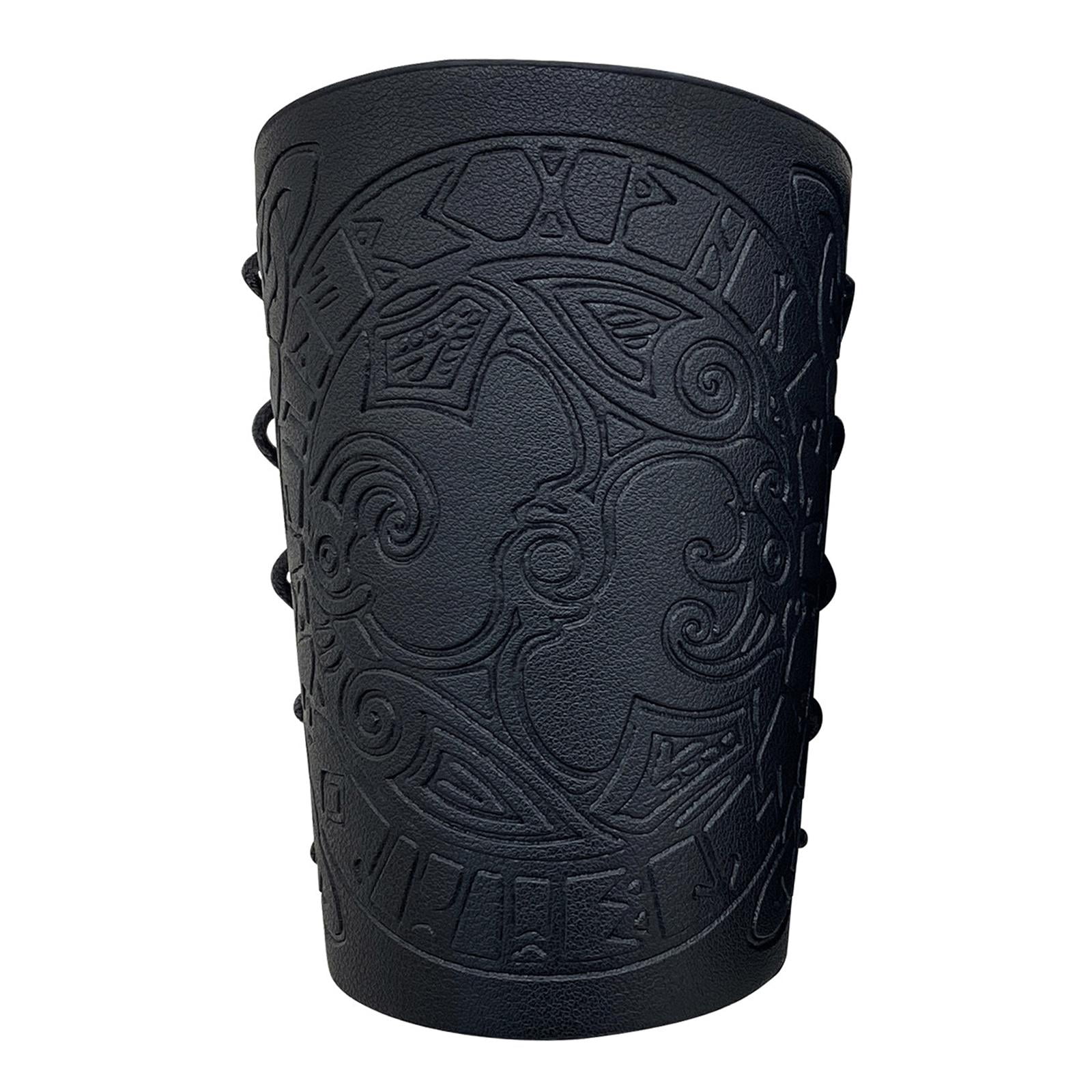 Arm Bracer Nordic Symbol Medieval PU Leather Gauntlet Wrist Bracelet ...