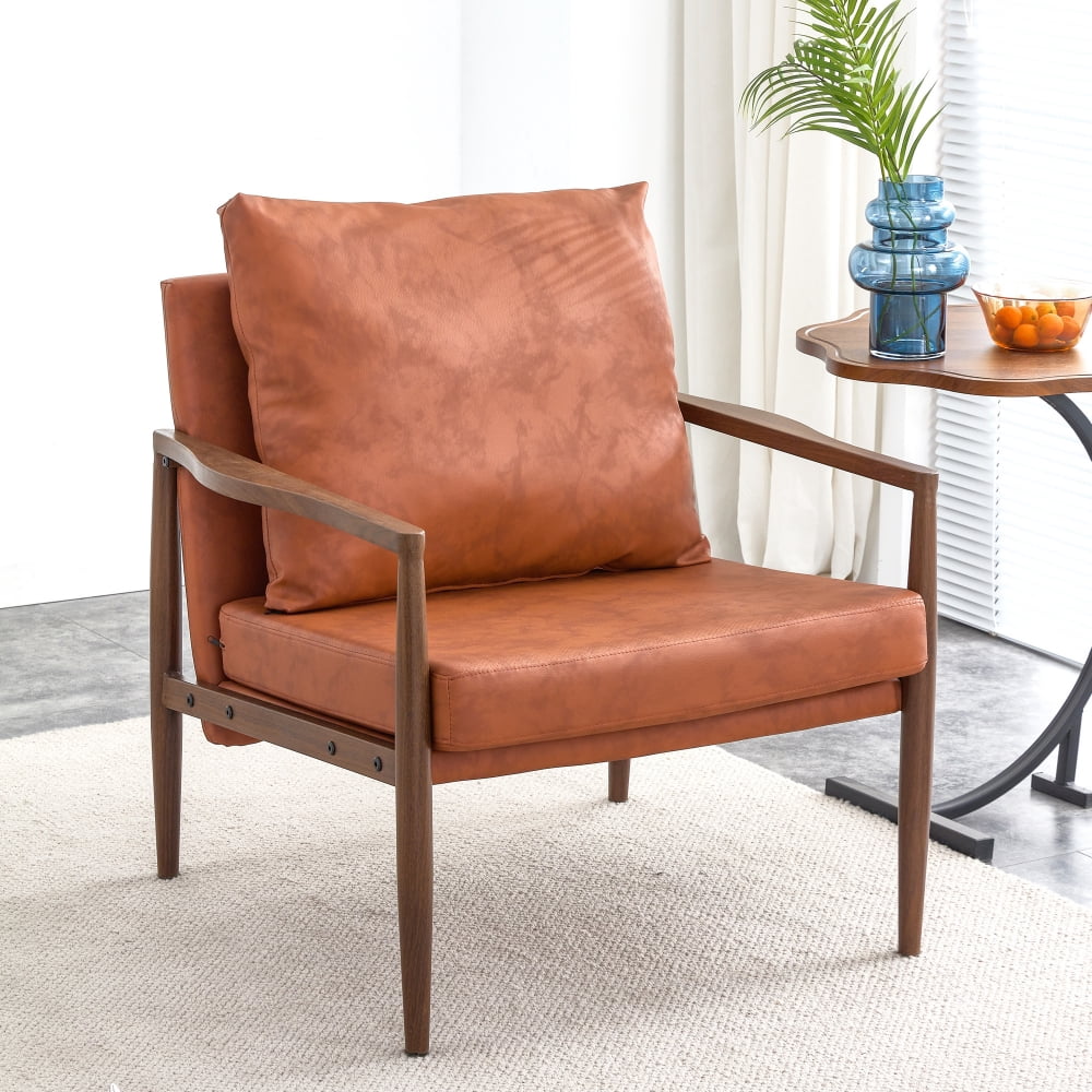 Arm Chair Accent Chair, Metal Frame Mid-Century Modern Accent Chairs ...