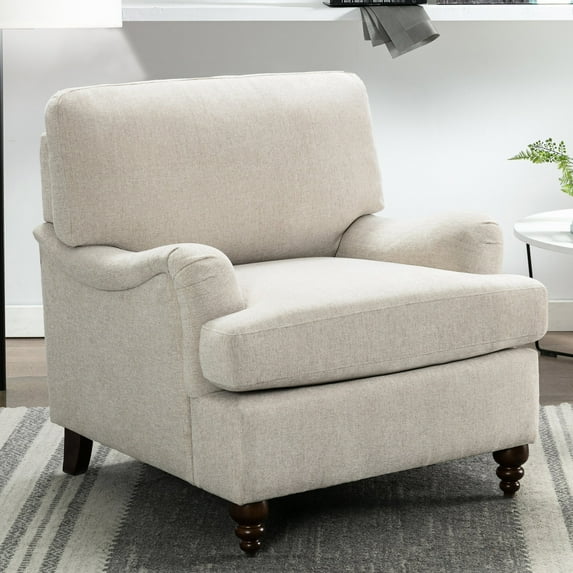 Arm Chair | Graceful Shape with English Roll Arms | Polyester Material ...