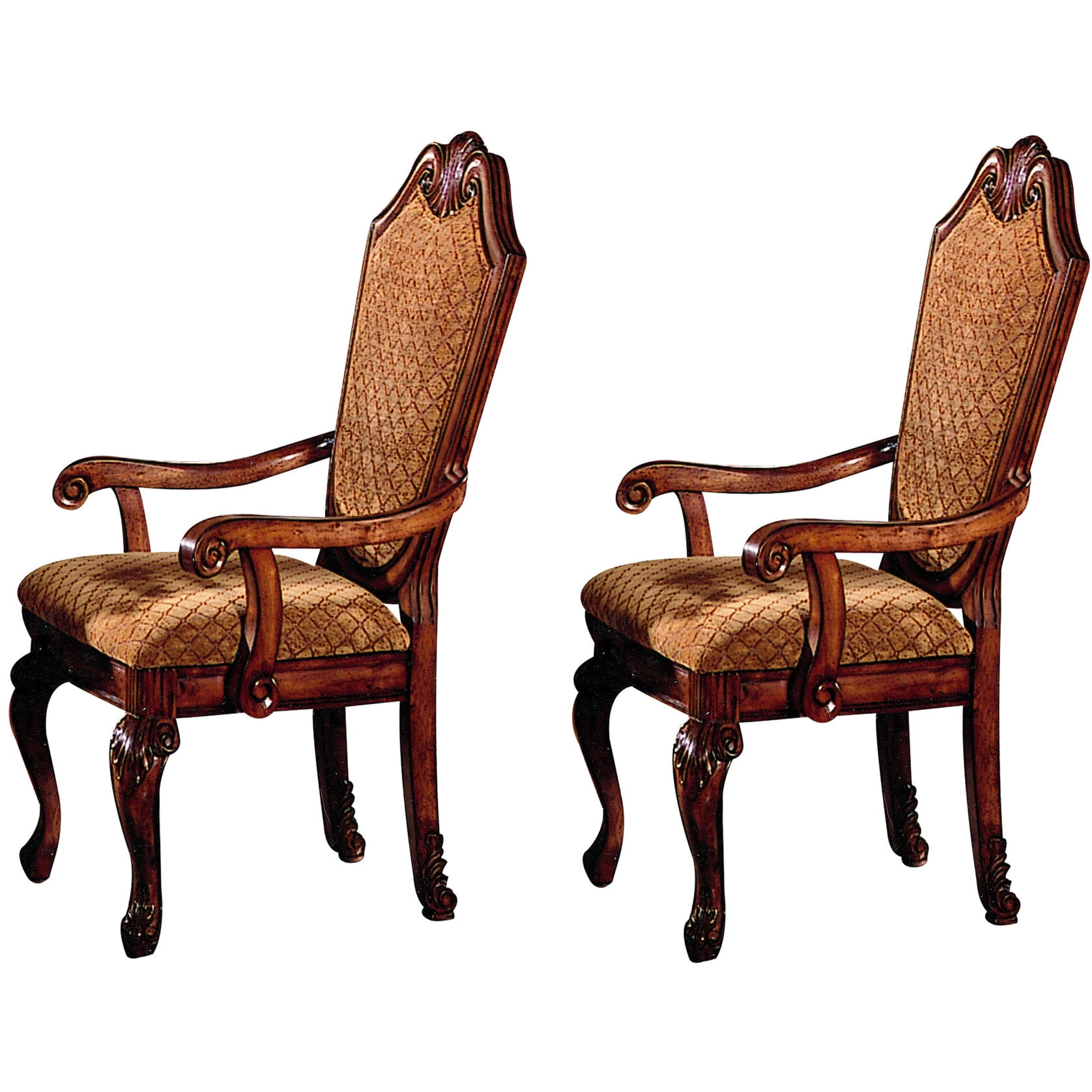 Arm Chairs (Set of 2) with Solid Back and Cherry Wood | Complement Your ...