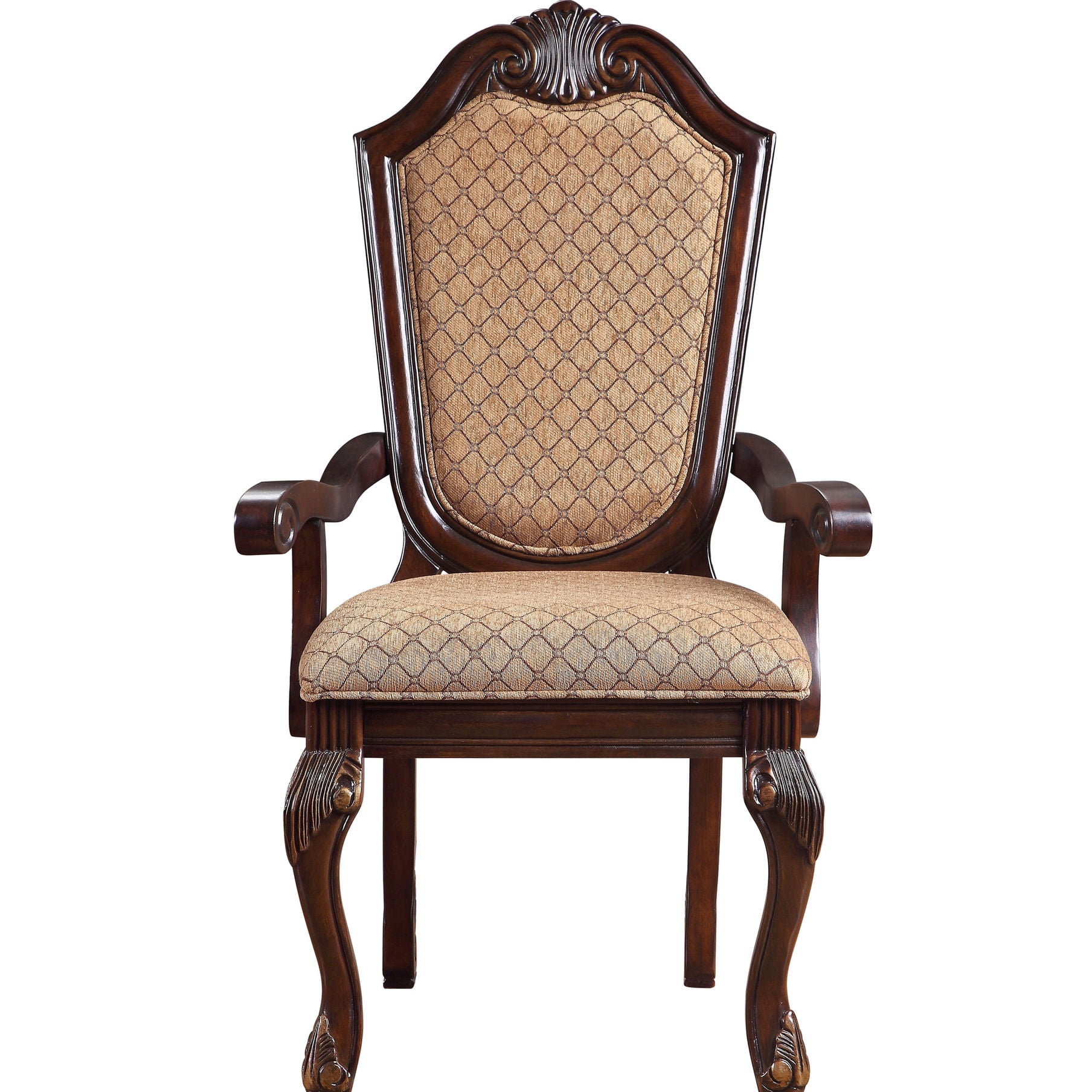 Arm Chairs with Versatile Color | Tan Fabric and Espresso Wood | Set of ...