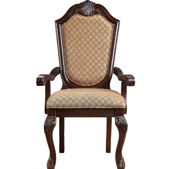 Arm Chairs with Versatile Color | Tan Fabric and Espresso Wood | Set of ...