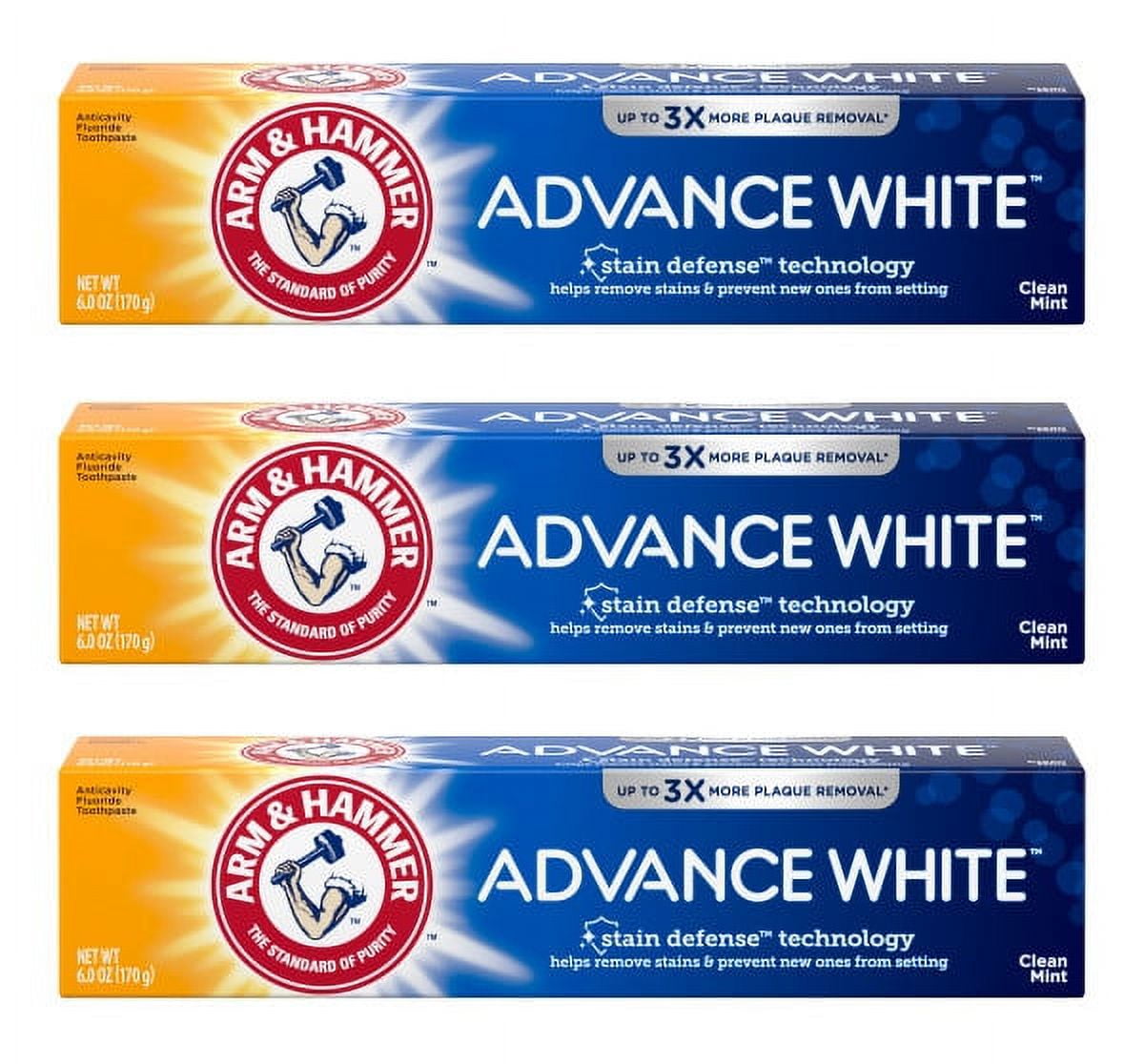 ARM & HAMMER Advanced White Extreme Whitening Toothpaste, Clean Mint, 6 ...