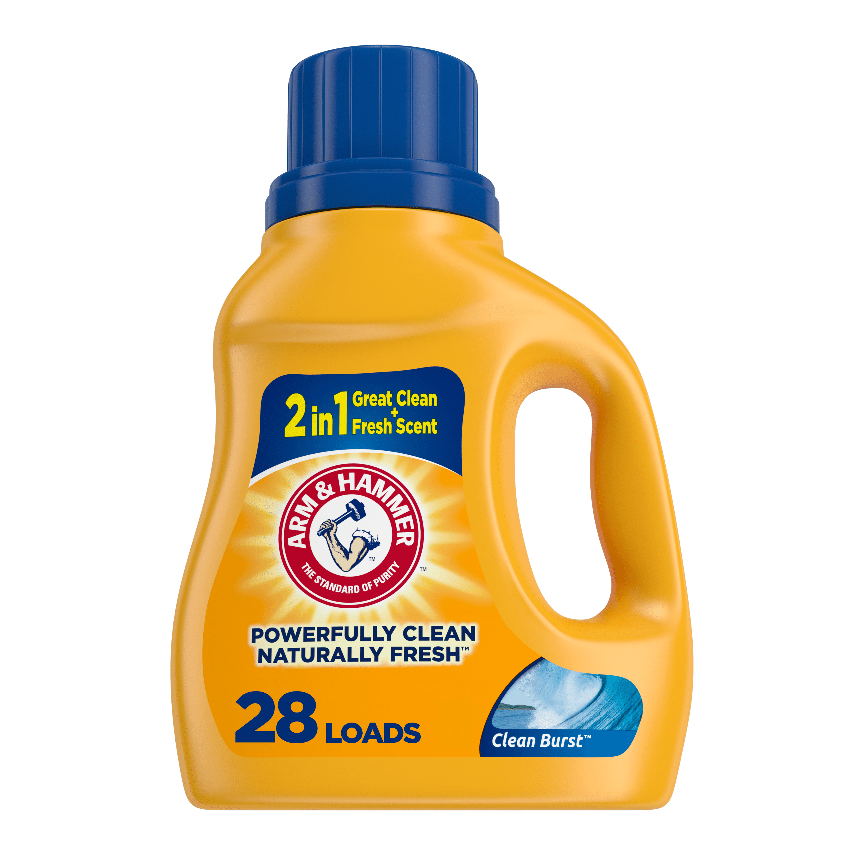 Arm & Hammer Clean Burst Liquid Laundry Detergent, 28 Loads, 28 Fl oz, 2X Powerful Stain ...