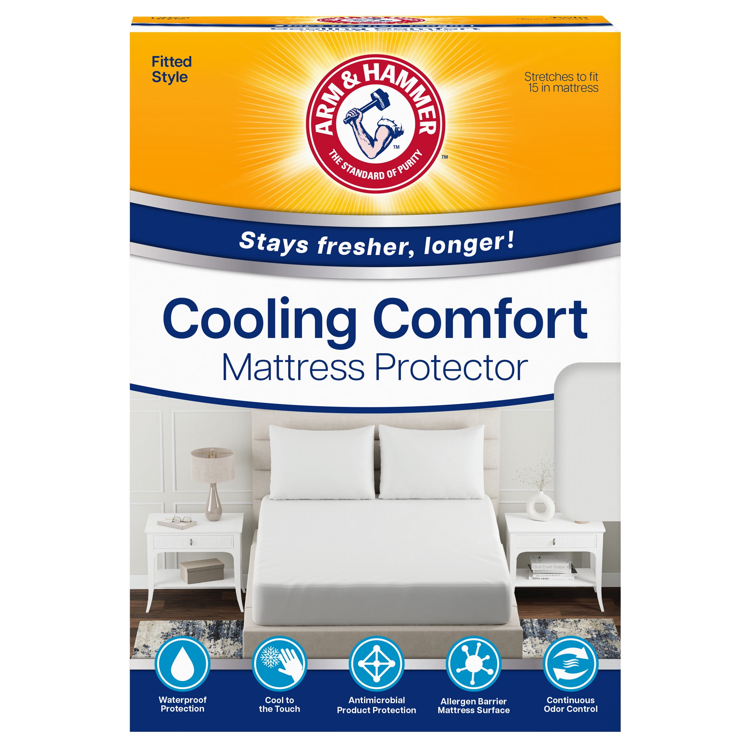 Arm & Hammer™ Cooling Comfort Fitted Mattress Protector, Full - Walmart.com