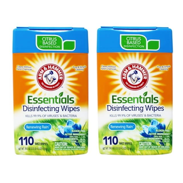 Arm & Hammer Disinfectant Wipes, 110Ct, Bleach-Free, Kills 99.9% ...