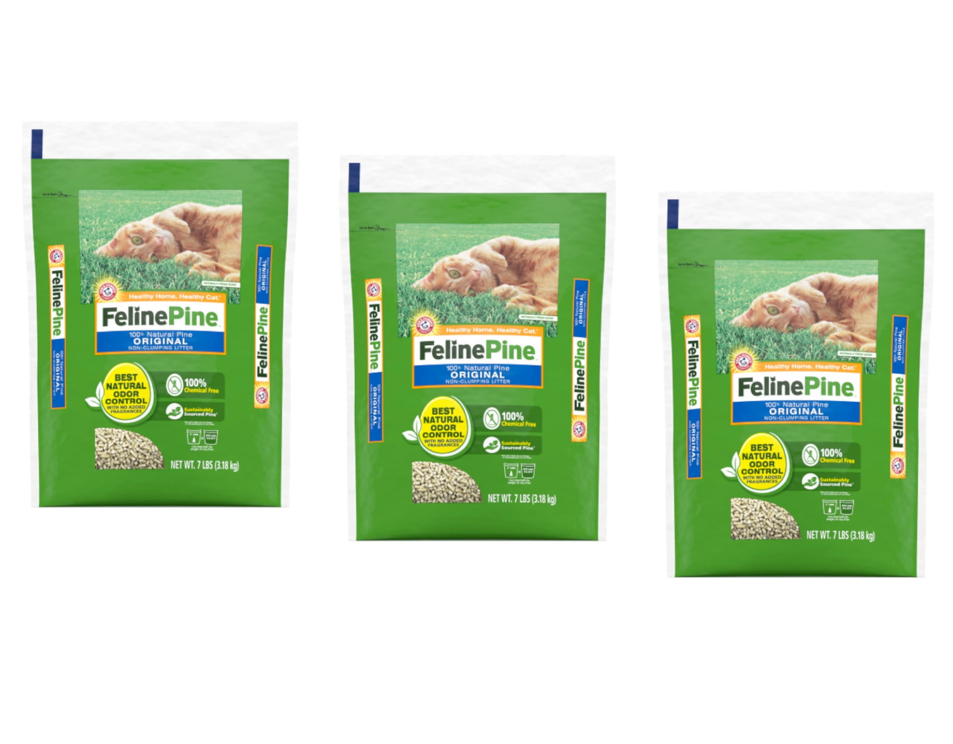 Arm & Hammer Feline Pine 100% Natural Original Non-Clumping Cat Litter ...