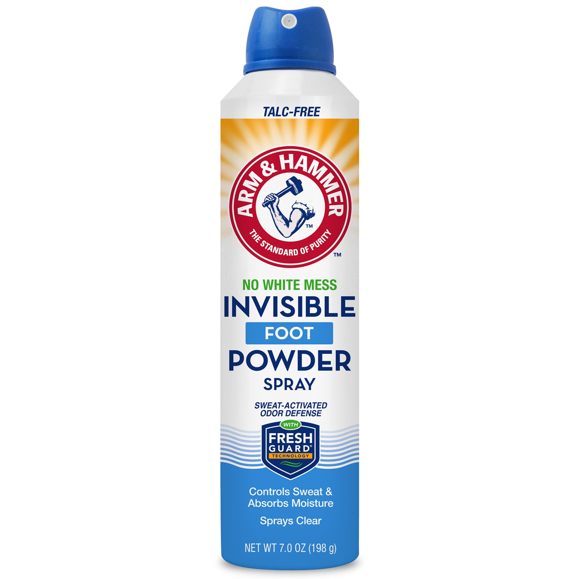 ARM & HAMMER Invisible Foot Powder Spray for Odor Control 7 oz, Sweat ...