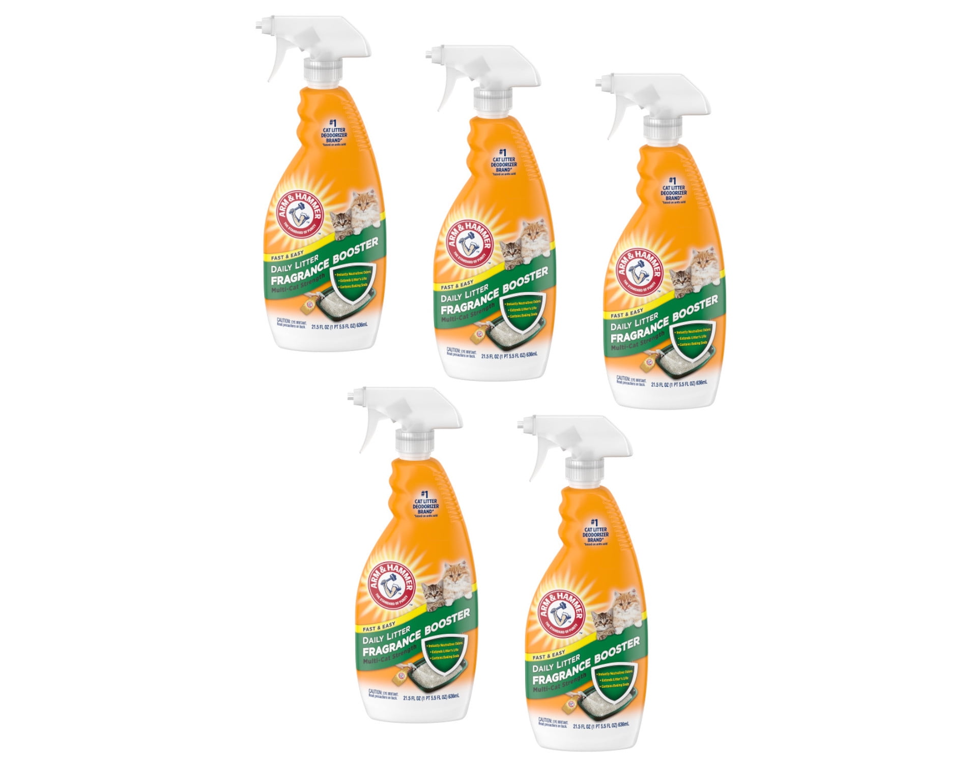 Arm & Hammer Multi-Cat Strength Litter Fragrance Booster, Odor Eliminator, 21.5oz - Pack of 5 ...