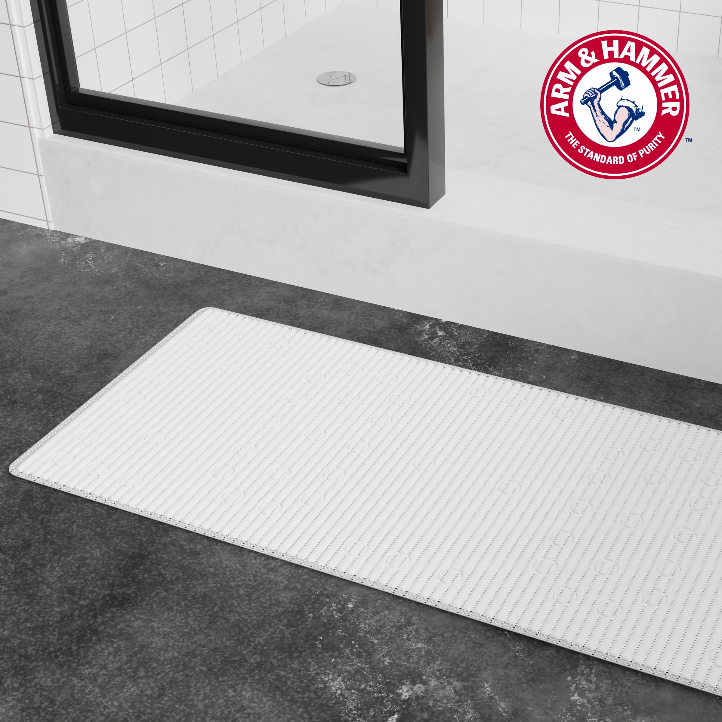 Arm & Hammer™ Performance Foam Shower Tub Mat, 17x40, White - Walmart.com