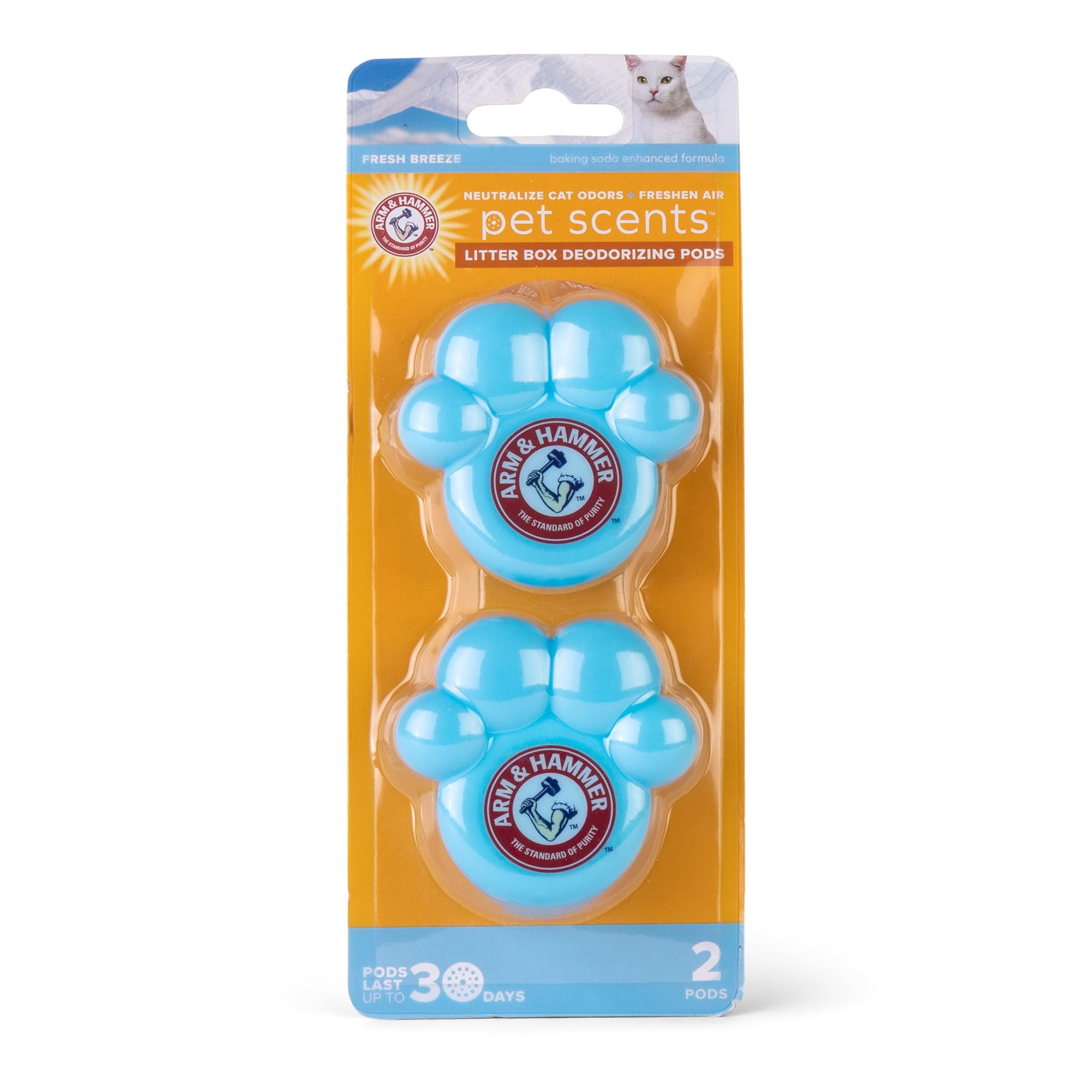 Arm & Hammer Pets Cat Litter Box Deodorizing Pods 2 pods, Fresh Breeze ...