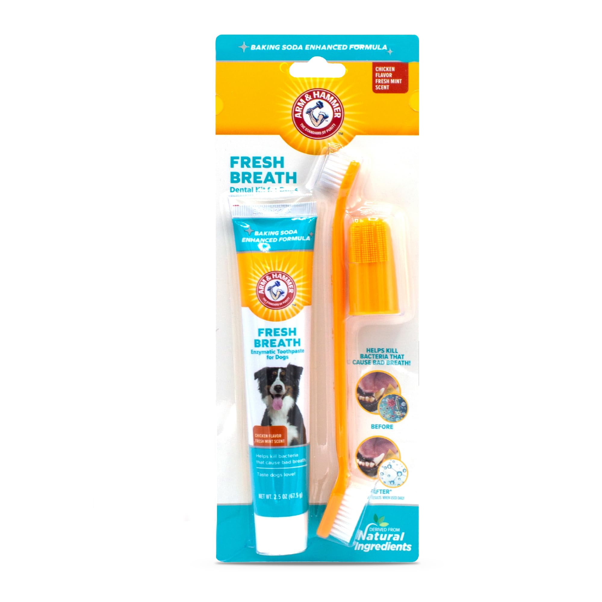 Arm & Hammer for Pets Fresh Breath Enzymatic Dog Dental Care Kit ...
