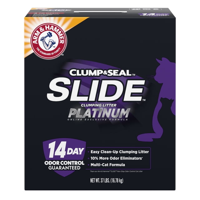 Arm & Hammer Platinum SLIDE Easy Clean, Clumping Litter, Multi-Cat, 37 ...